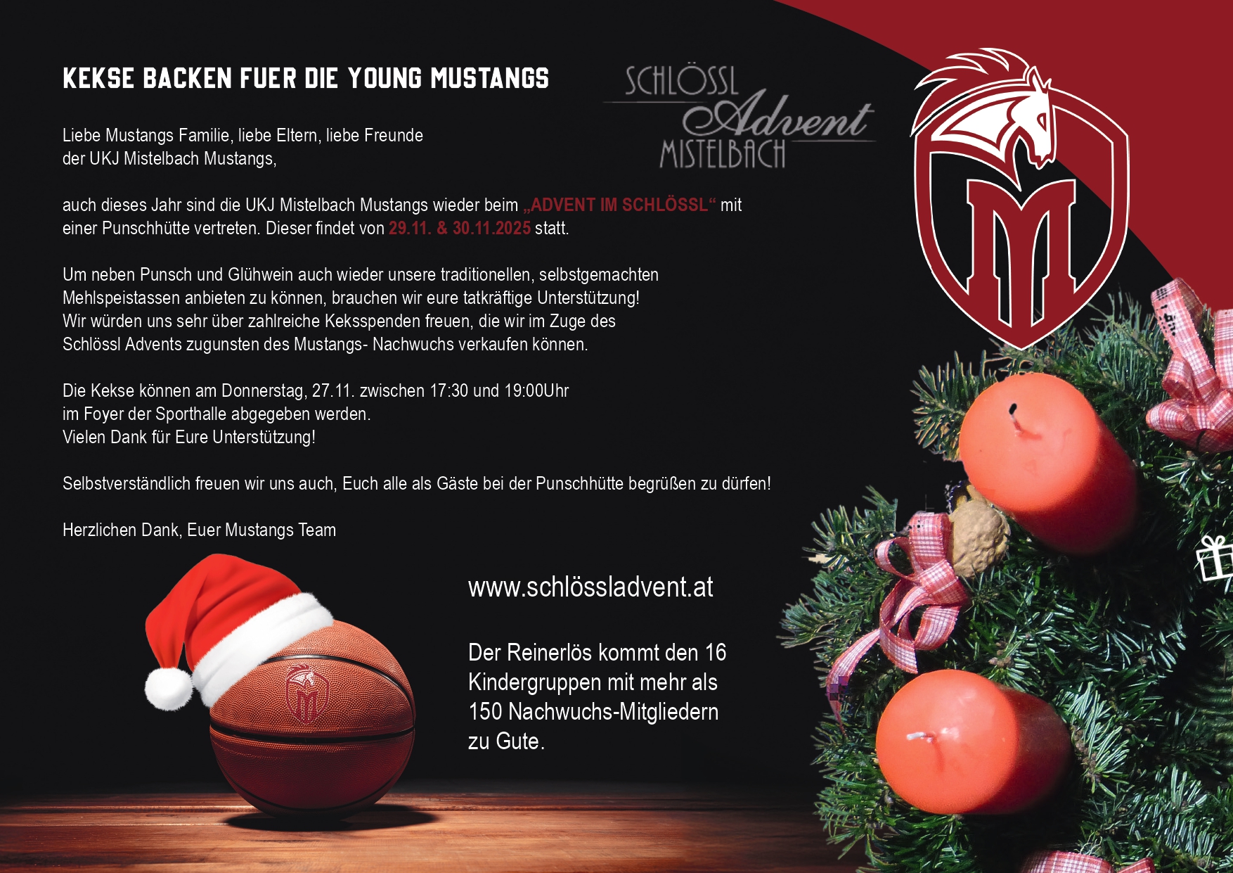 Liebe Mustangs Familie, liebe Eltern, liebe Freunde der UKJ Mistelbach ...